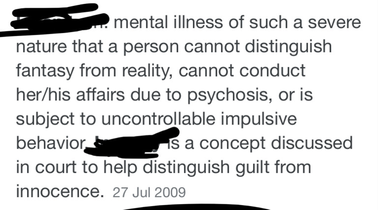 Definition of Insanity - Google Search | PDF | Insanity | Mental Disorder