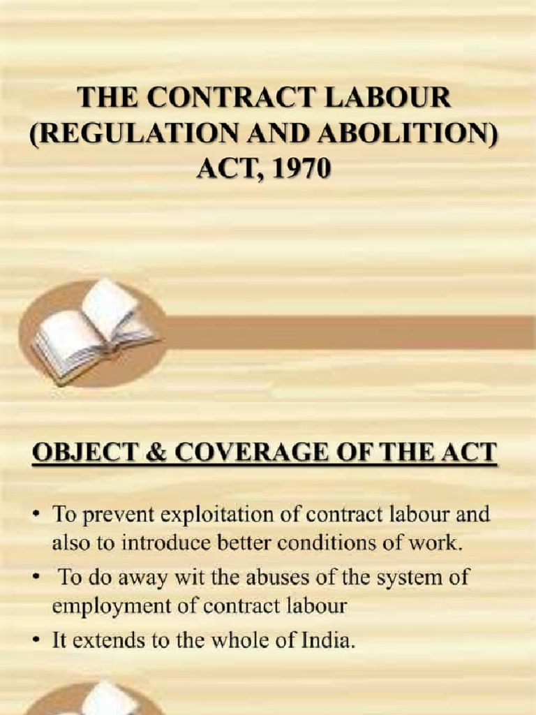 Contract Labour Act | PDF
