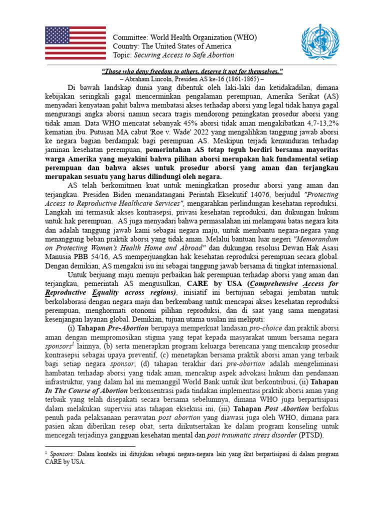 Contoh Position Paper WHO | PDF