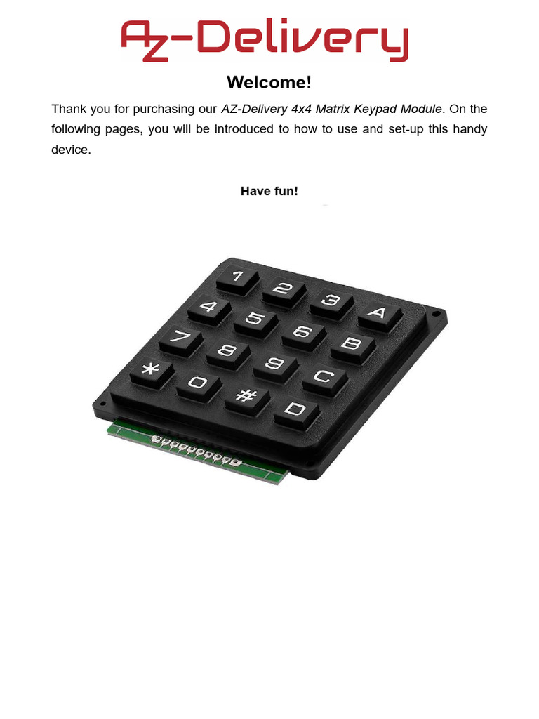 4x4 Matrix Black Keypad - EN | PDF