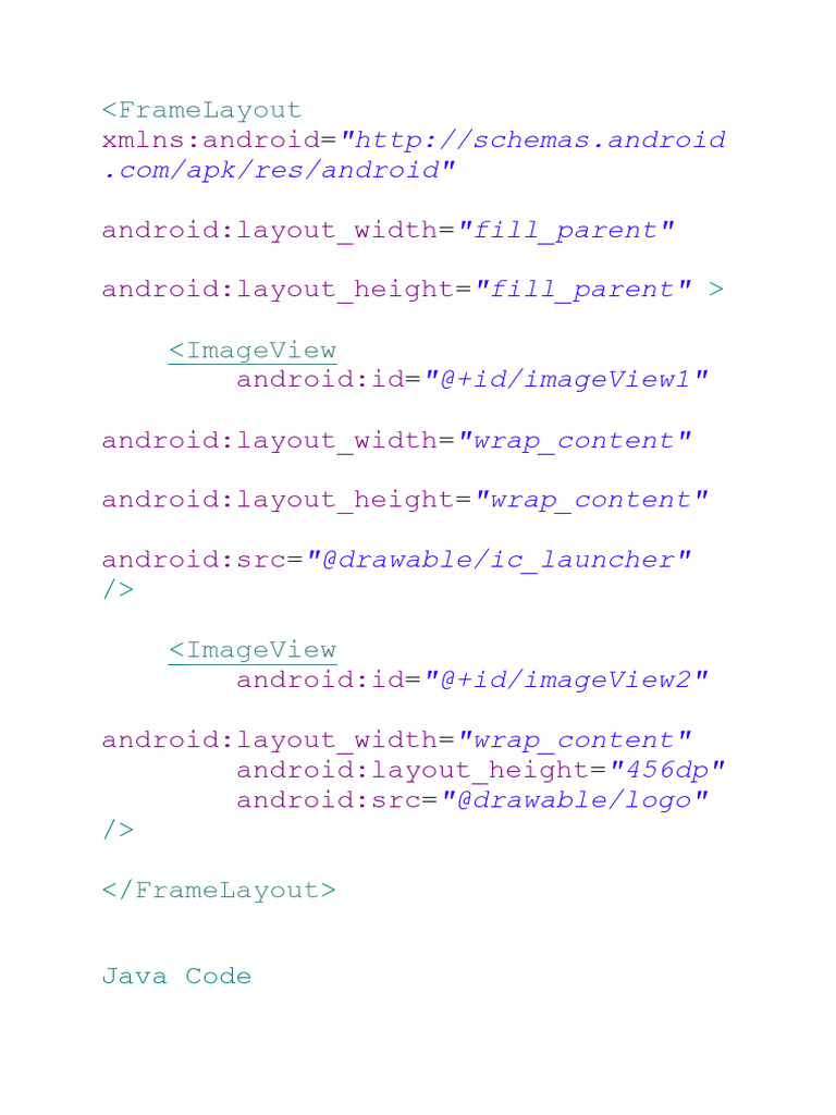 FrameLayout Image Program | PDF