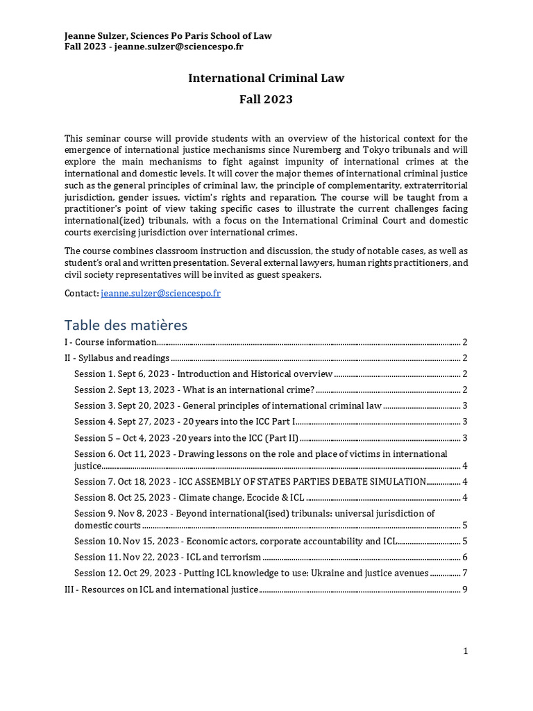 2023 Icl Syllabus & Readings | PDF