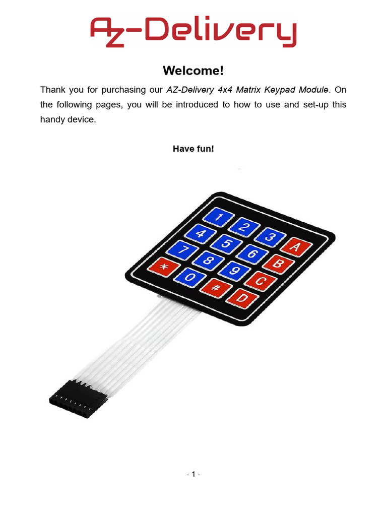 4x4 Matrix Keypad Module Guide | PDF | Arduino | Software