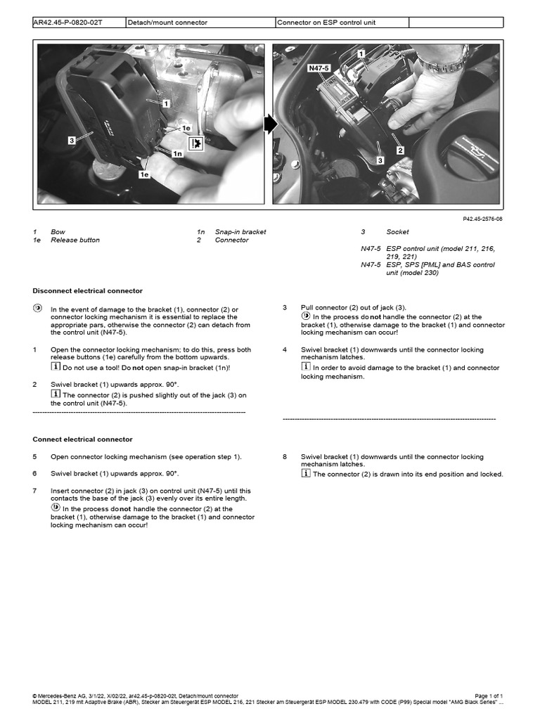 ESP Connector Detachment and Mounting Guide | PDF | Electrical ...