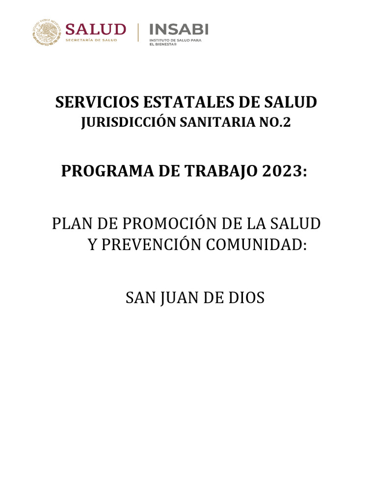 Plan de Trabajo INSABI | PDF | Obesidad | Diabetes