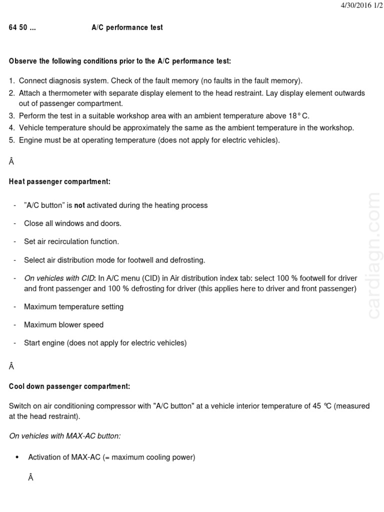 AC Performance Test | PDF