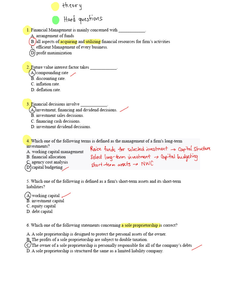 CF Mid Term - Revision Set 1 | PDF | Bonds (Finance) | Preferred Stock