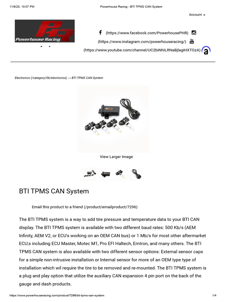 Powerhouse Racing - BTI TPMS CAN System | PDF