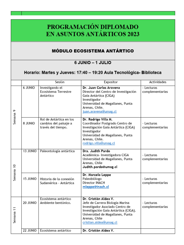 Ecosistema Programación 2023 | PDF | Ecología de sistemas | Oceanografía