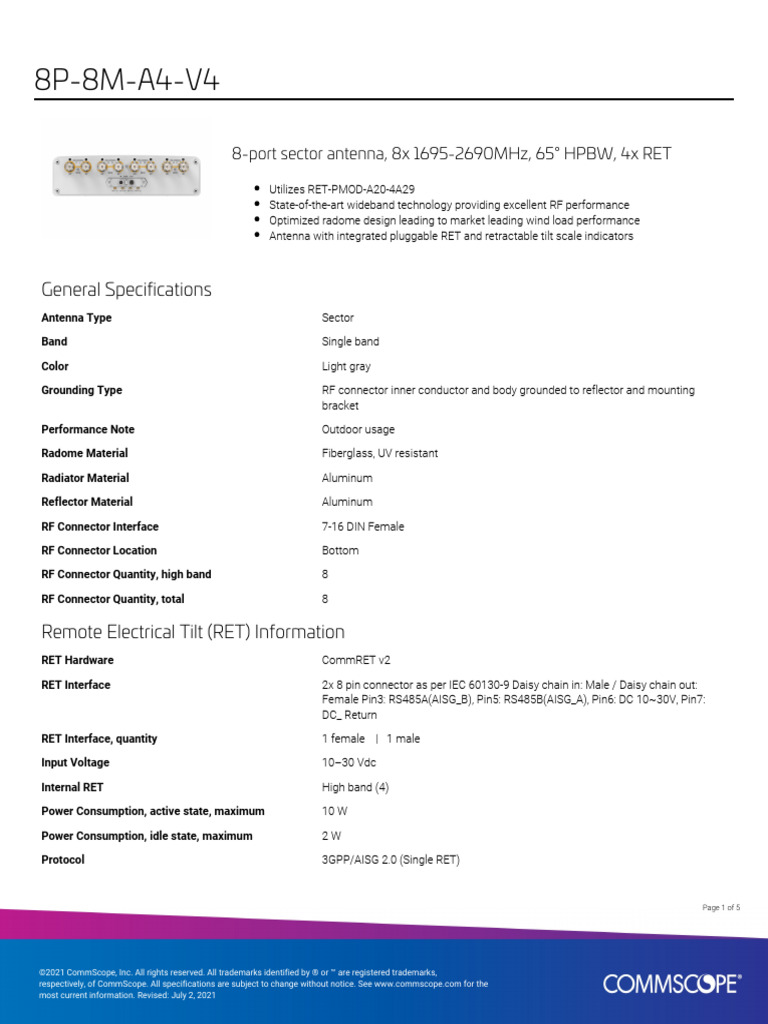 8P-8M-A4-V4: General Specifications | Download Free PDF | Antenna (Radio) | Electrodynamics
