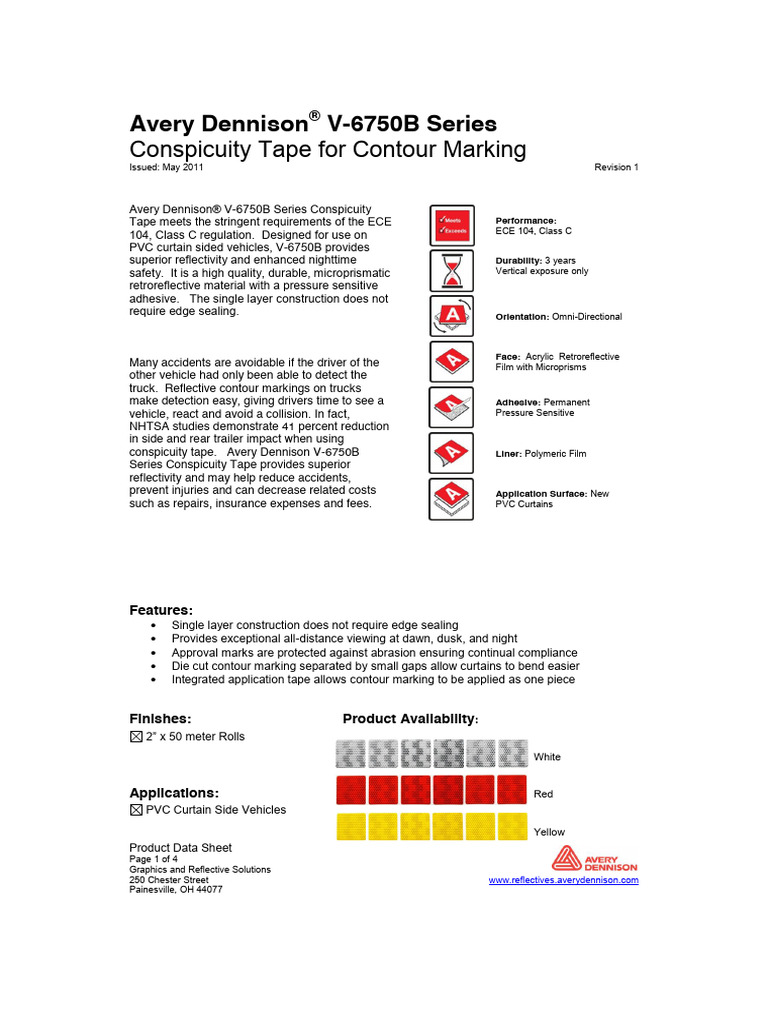 Avery Dennison V-6750B Series | PDF