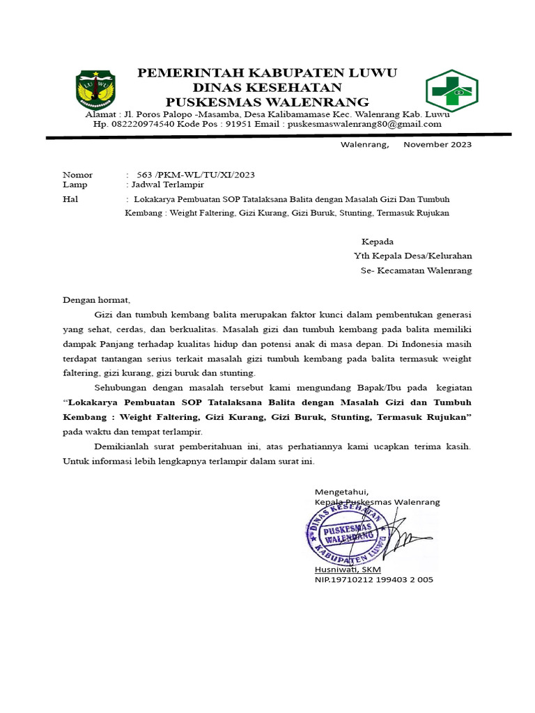Undangan Absen Sop Tatalaksana Balita | PDF