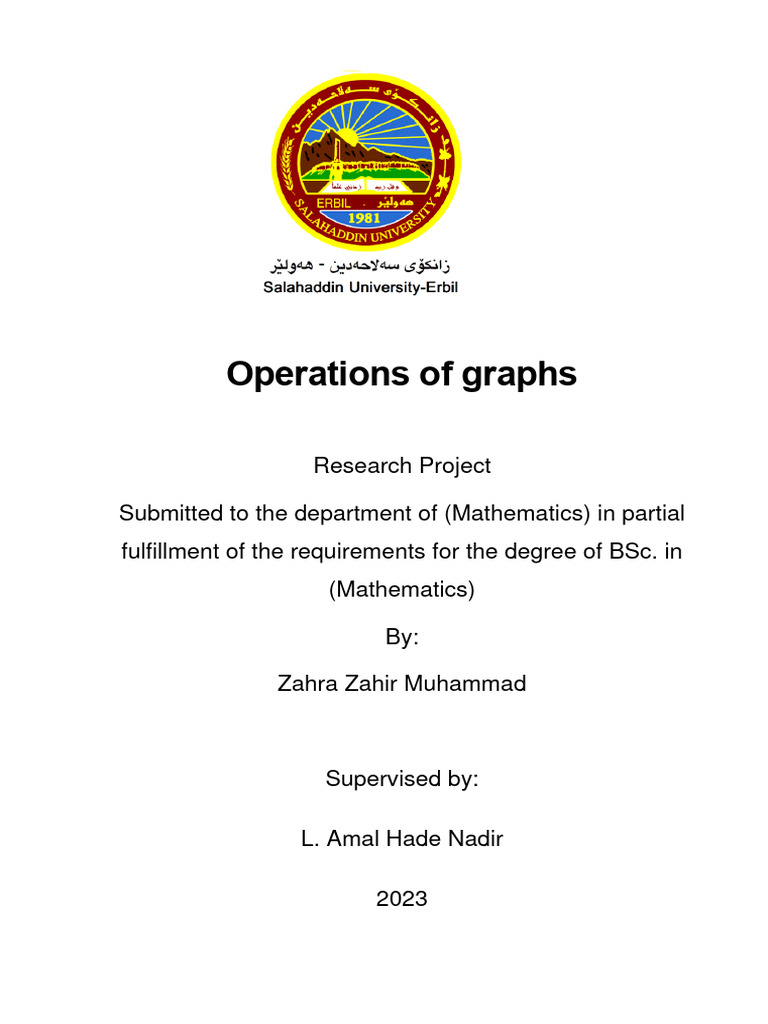 Operations of Graphs - Zahra Zahir Muhamad | PDF