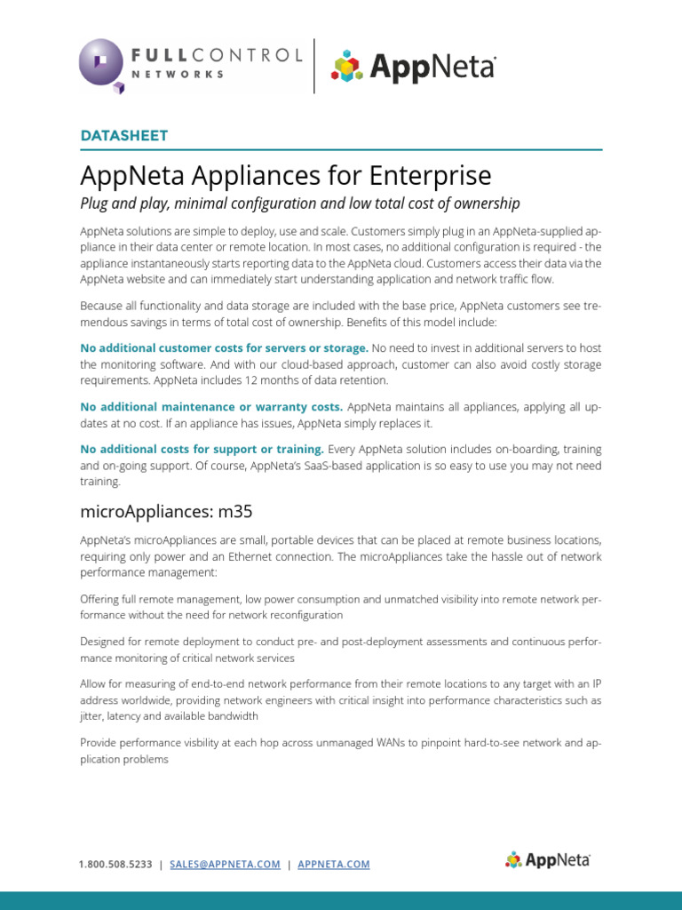 AppNeta Appliance | PDF | Computer Network | Cloud Computing