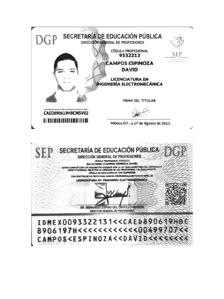 Cedula Profesional | PDF