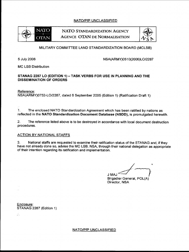 STANAG 2287 Ed1 Task Verbs For Use in Planning | PDF | Reconnaissance ...