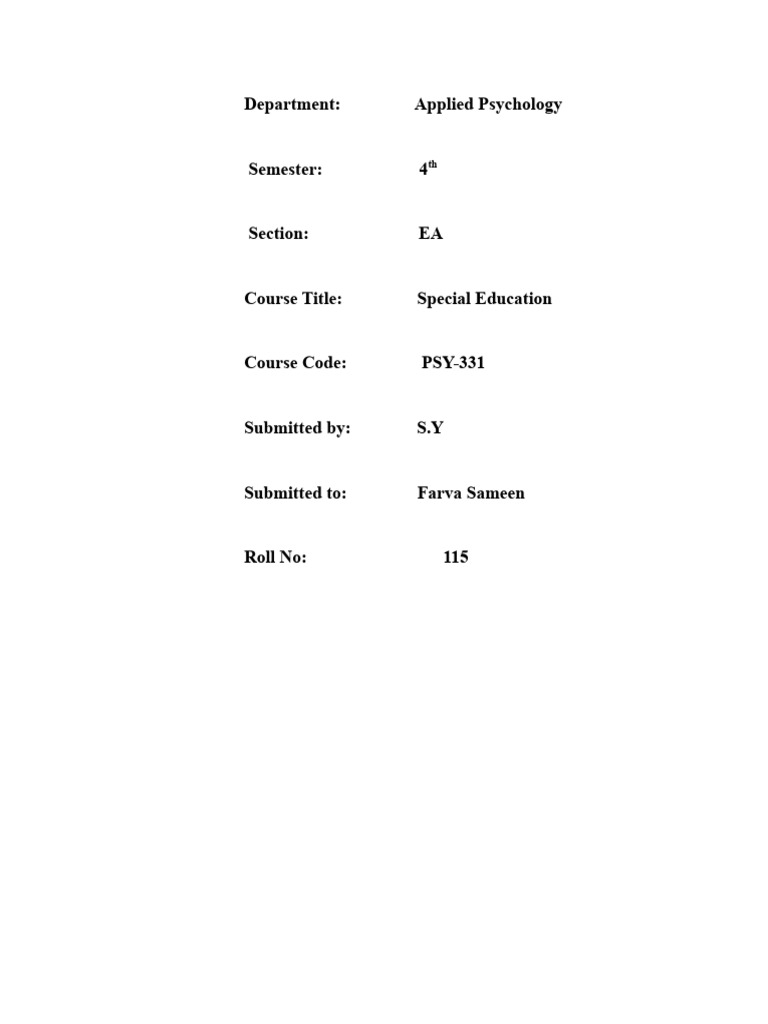Assessing Children With Special Needs Pdf Word Special Education