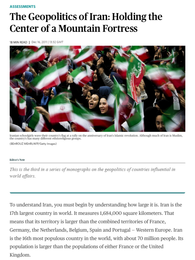 Iran's Geopolitical Landscape | PDF