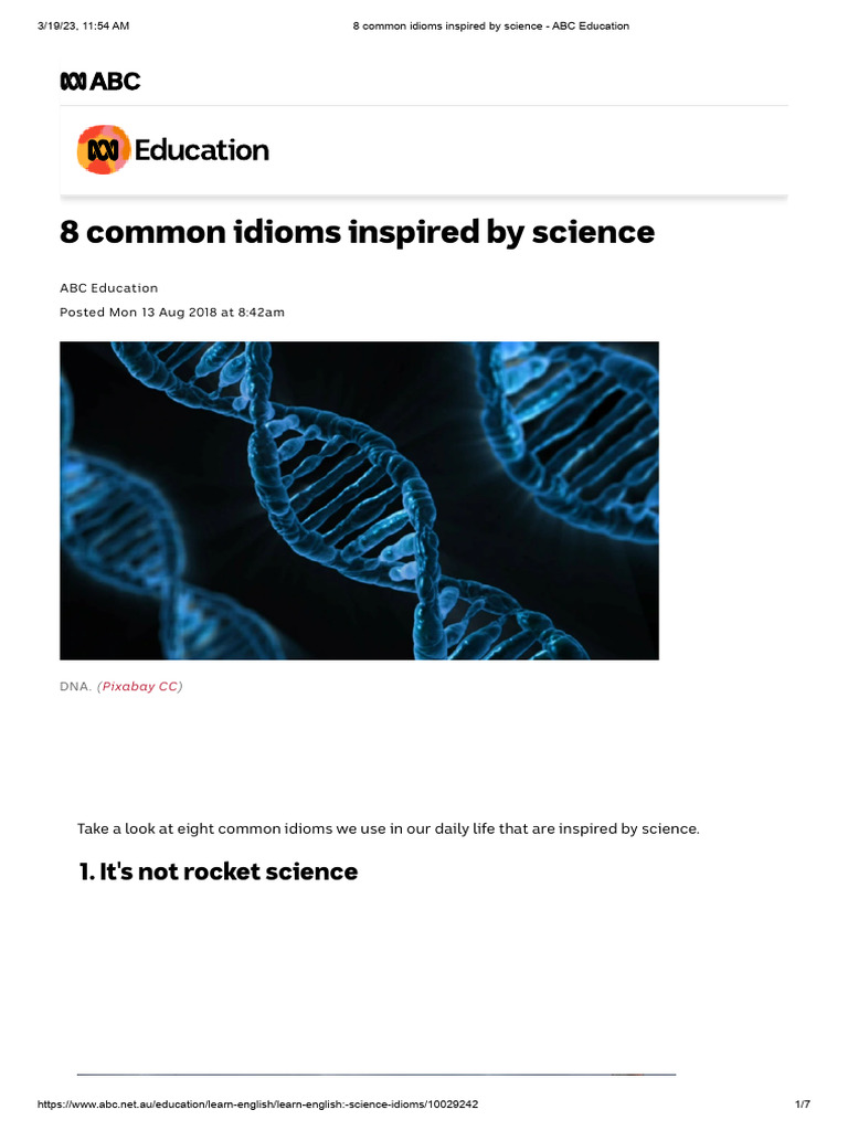 8 Common Idioms Inspired by Science | PDF
