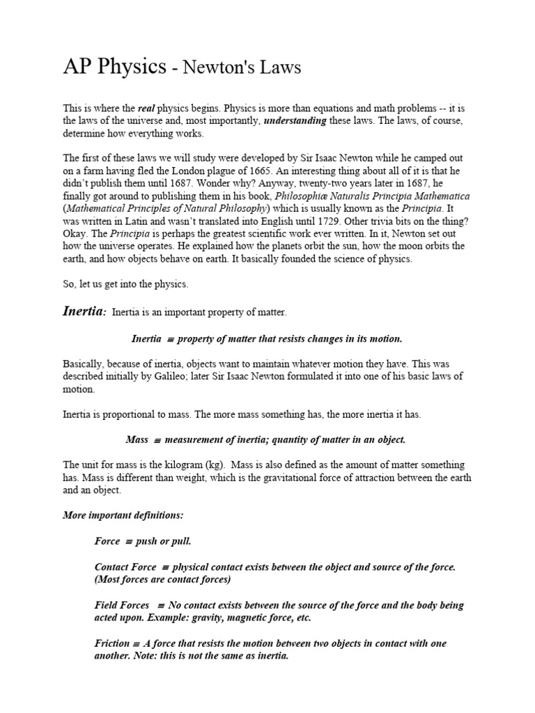 31 Newton's Law Notes | Download Free PDF | Force | Inertia 31 Newton's Law Notes | Download Free PDF | Force | Inertia