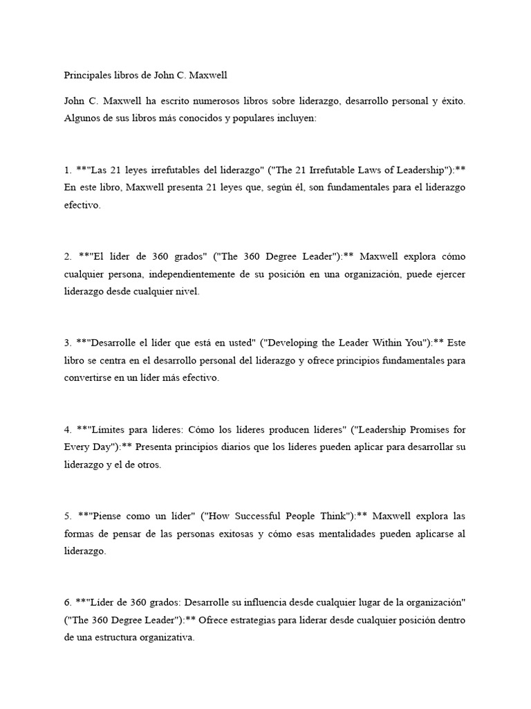 Principales Libros de John C | PDF