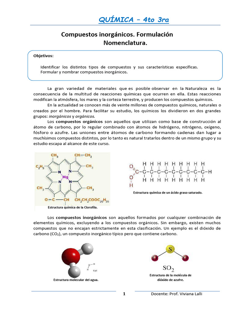 Compuestos Inorgánicos | PDF | Compuestos químicos | Ácido