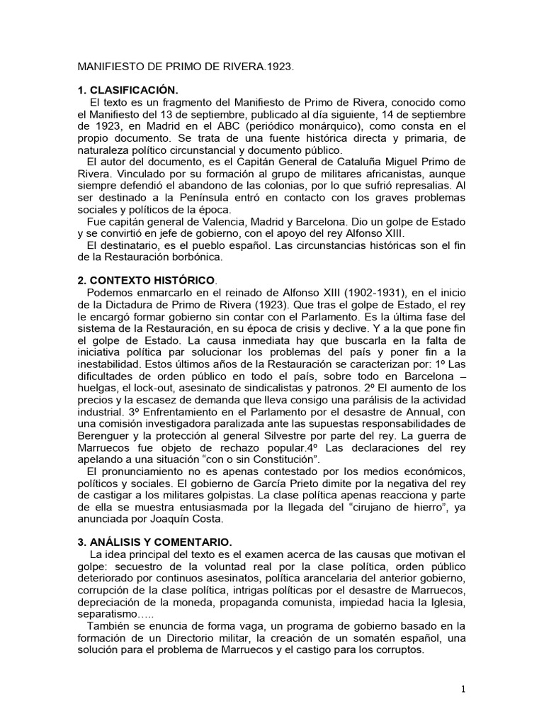 Texto_16_Manifiesto_de_Primo_de_Rivera_1923 | PDF