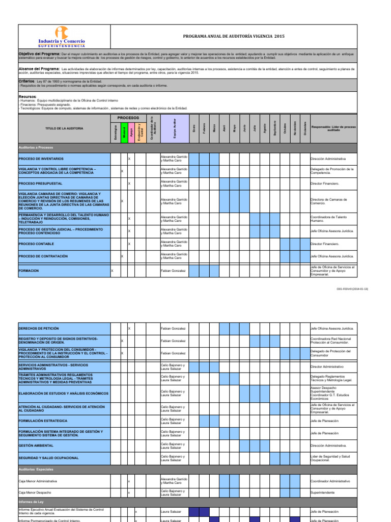 Programa Anual de Auditoria | PDF | Auditoría | Business