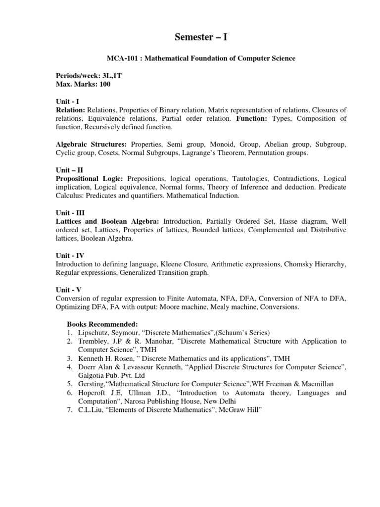 Mca Syllabus Pdf Class Computer Programming Constructor Object Oriented Programming