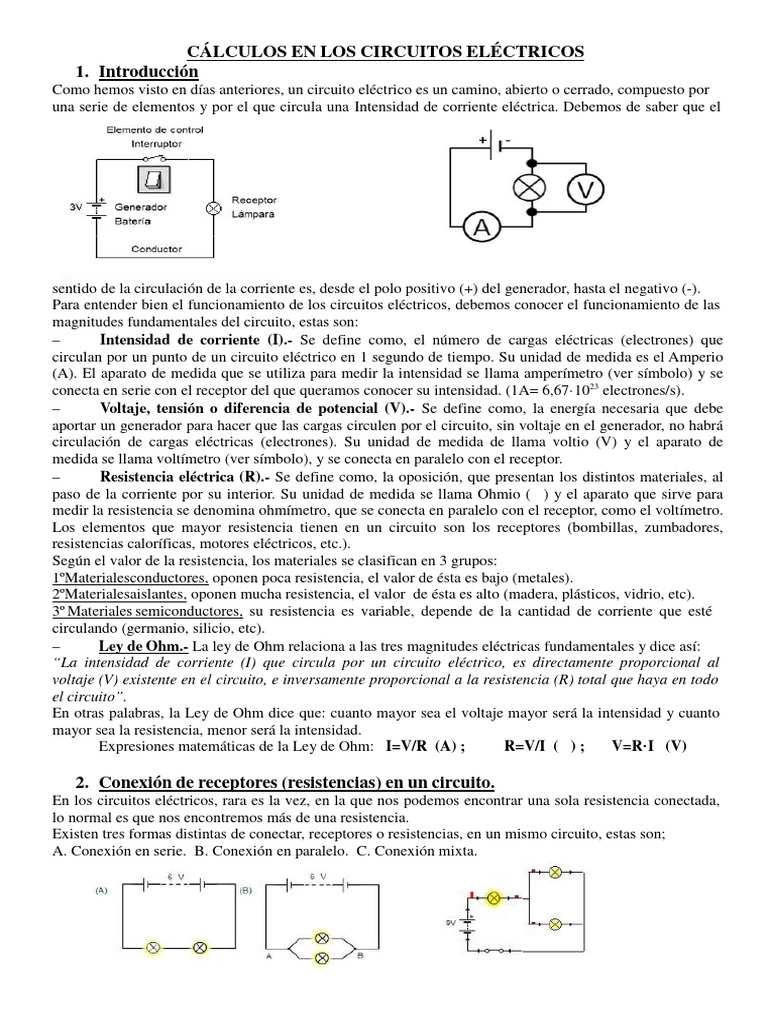 2º B. CALCULOS EN LOS CIRCUITOS ELÉCTRICOS 2º Eva Romero | PDF ...