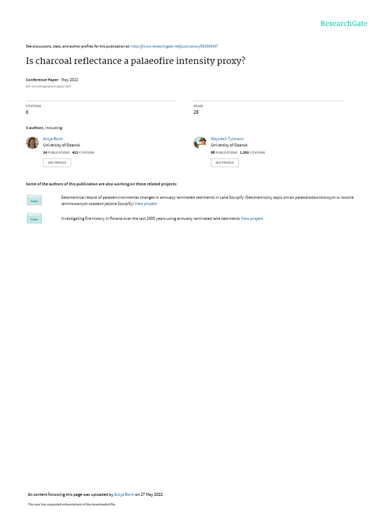 Bonk Et Al., 2022 - Is Charcoal Reflectance A Palaeofire Intensity ...