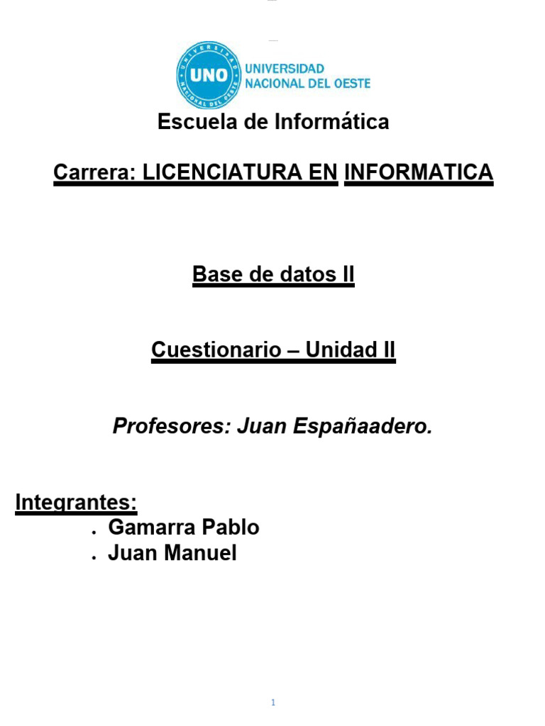 TP Base de Datos 2 | PDF | Gestión de datos | Programación de computadoras