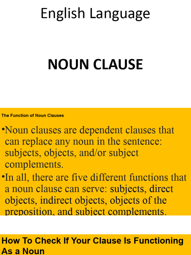 Noun Clauses | PDF