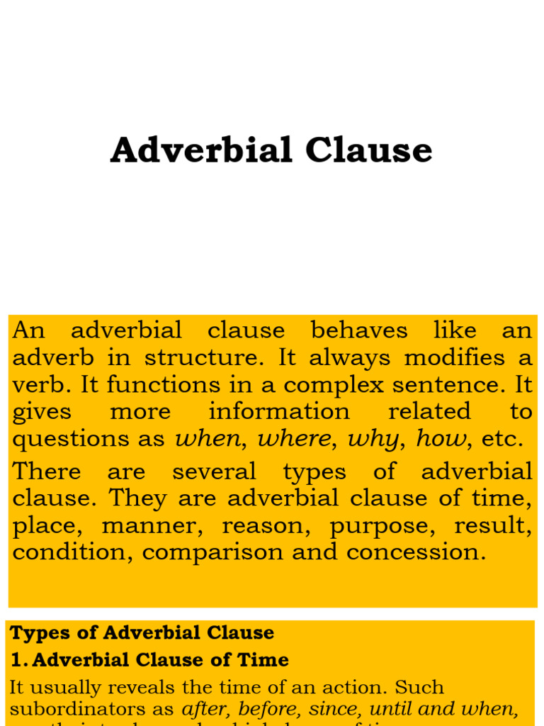 Adverbial Clause | PDF