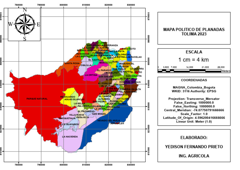 Mapa Político de Planadas, Tolima | PDF