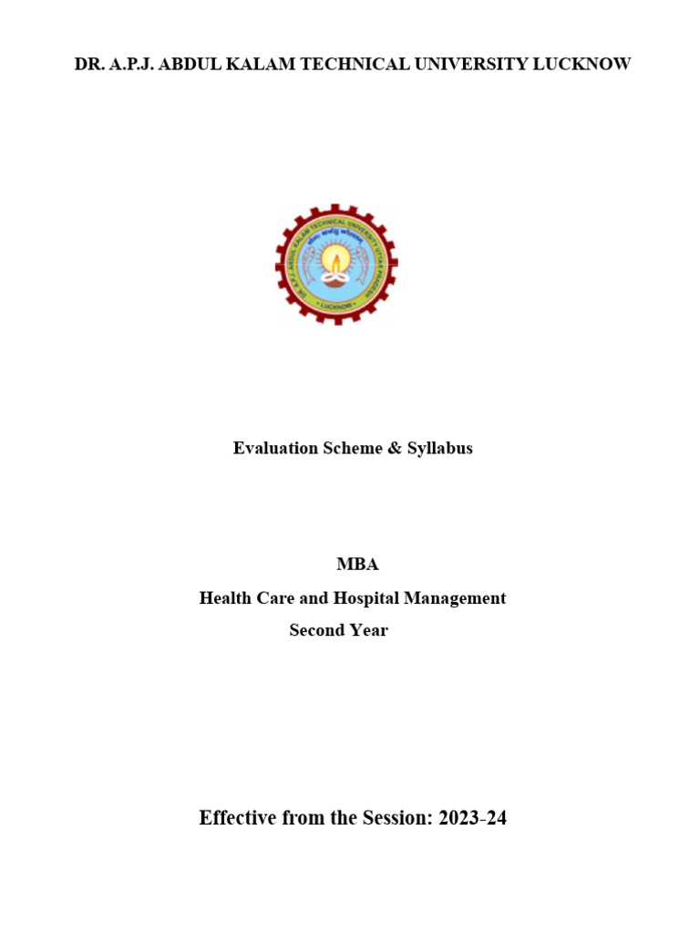 MBA Health Care Management Syllabus | PDF | Strategic Management ...