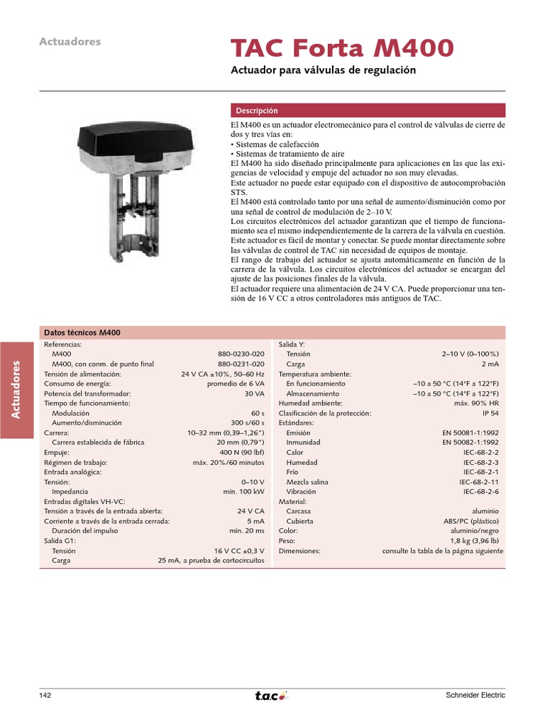 TAC Forta M400: Actuador para Válvulas de Regulación | Descargar gratis ...