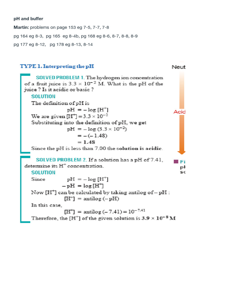 pH and Buffer Calculations Guide | PDF | Buffer Solution | Acid Dissociation Constant