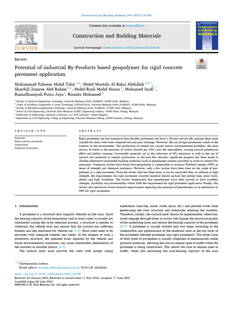 1 s2.0 S0950061822018542 Main | PDF | Concrete | Road Surface