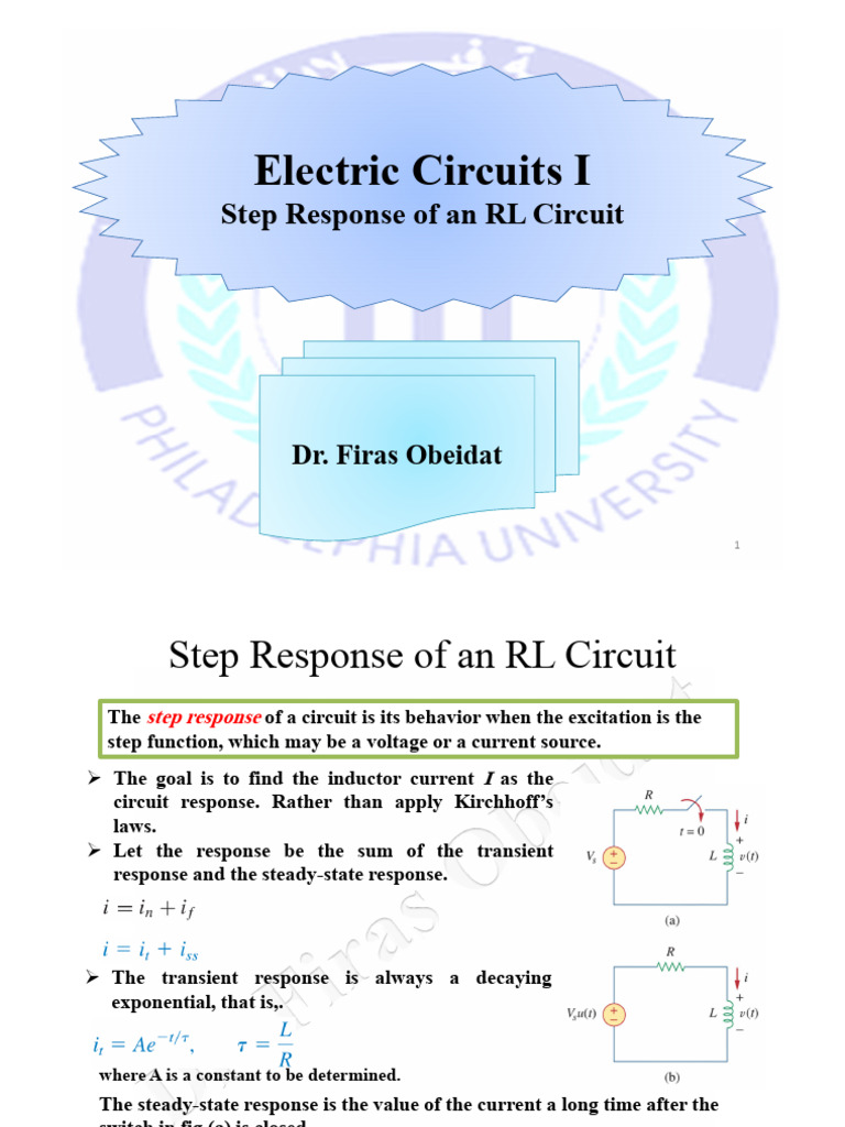 Step Response of RL Circuits Explained | PDF