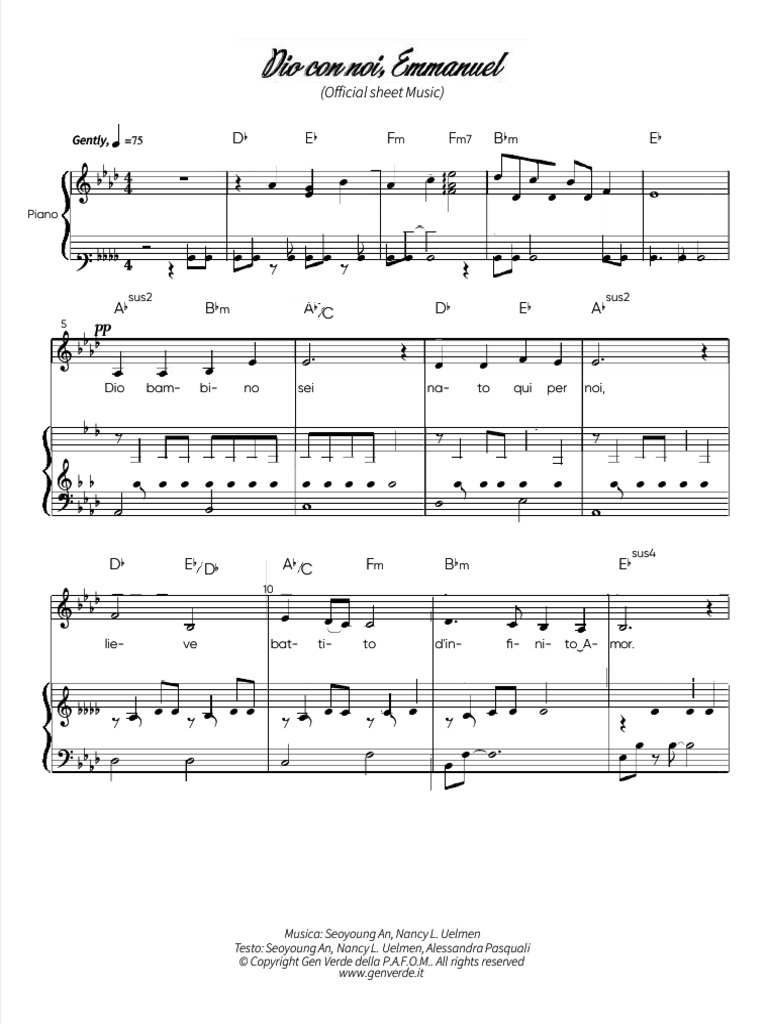 PDF Dio Con Noi Emmanuel Official Sheet Music Compress | PDF