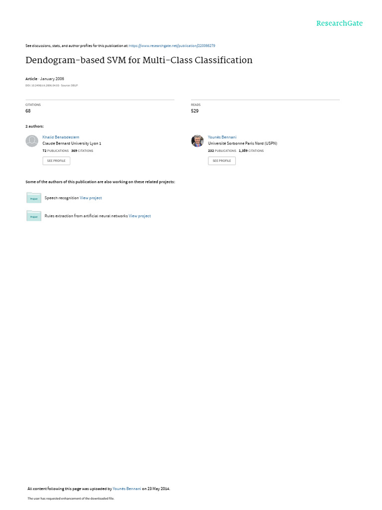 Dendogram-Based SVM For Multi-Class Classification | PDF | Support Vector Machine | Statistical ...