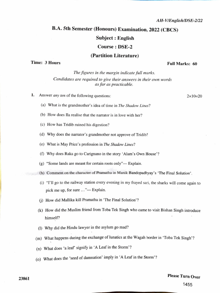 2 Hons Sem-V 2022 DSE-2 | PDF