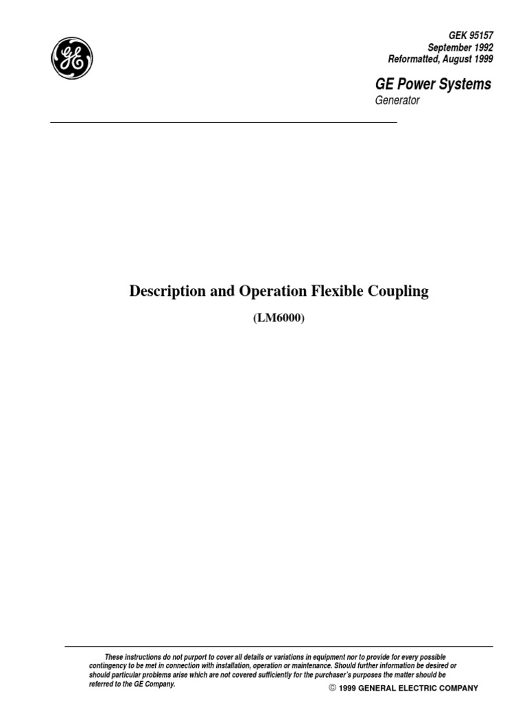 LM6000 Generator Coupling Assembly Guide | PDF | Pump | Screw