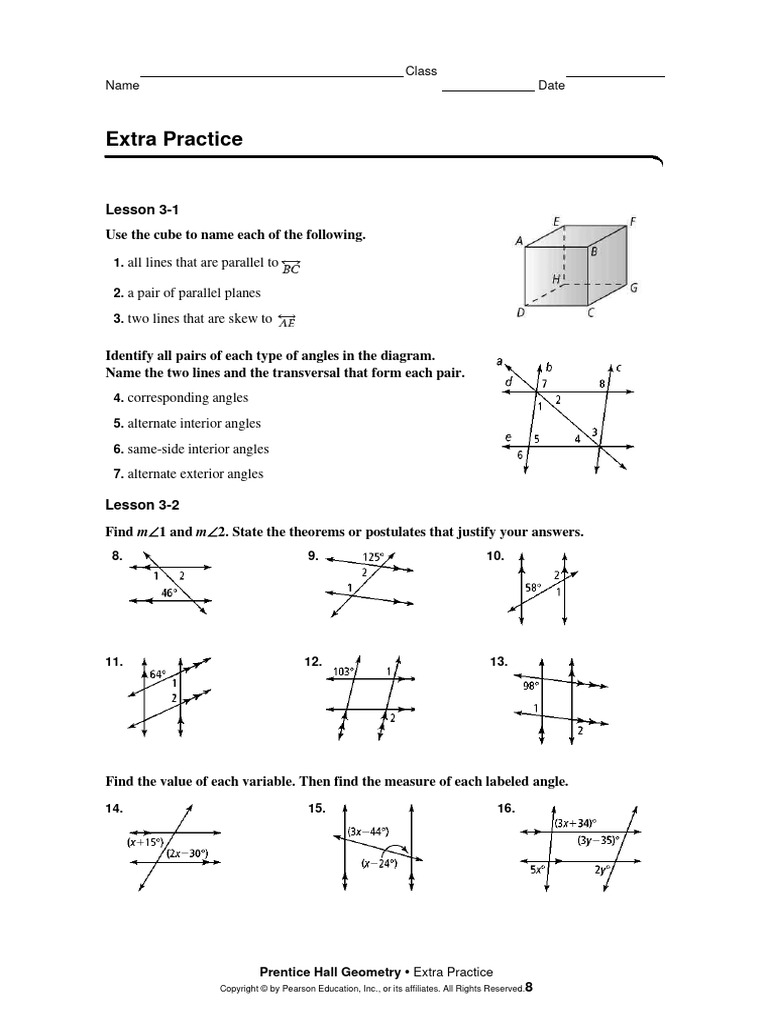 Extra Practice 1 | PDF | Geometry | Euclidean Geometry
