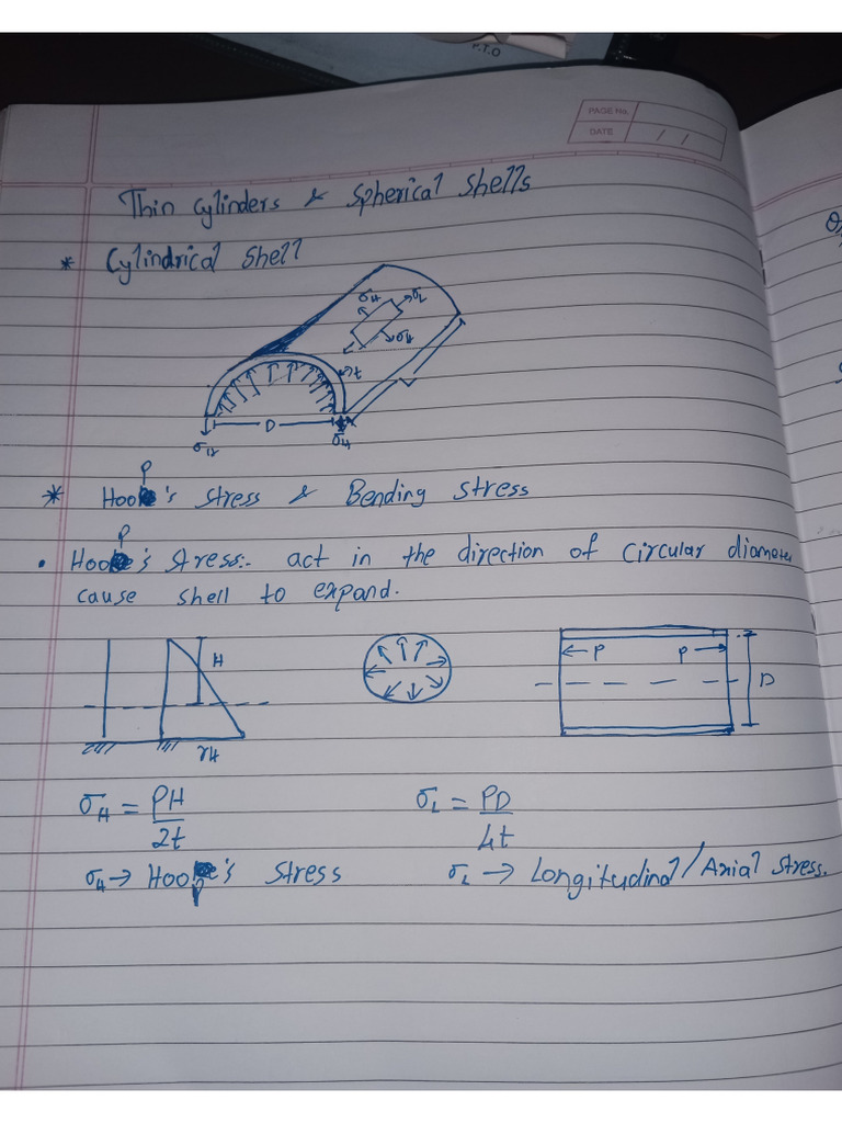 Thin Cylindrical and Spherical Shells | PDF