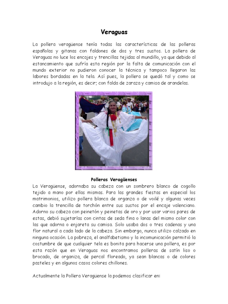Pollera de Veraguas | PDF | Salsa | Cordón