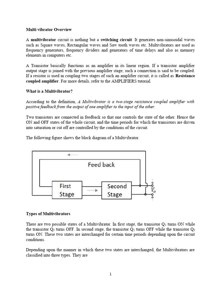 Multivibrators Overview | PDF | Electronic Design | Computer Science