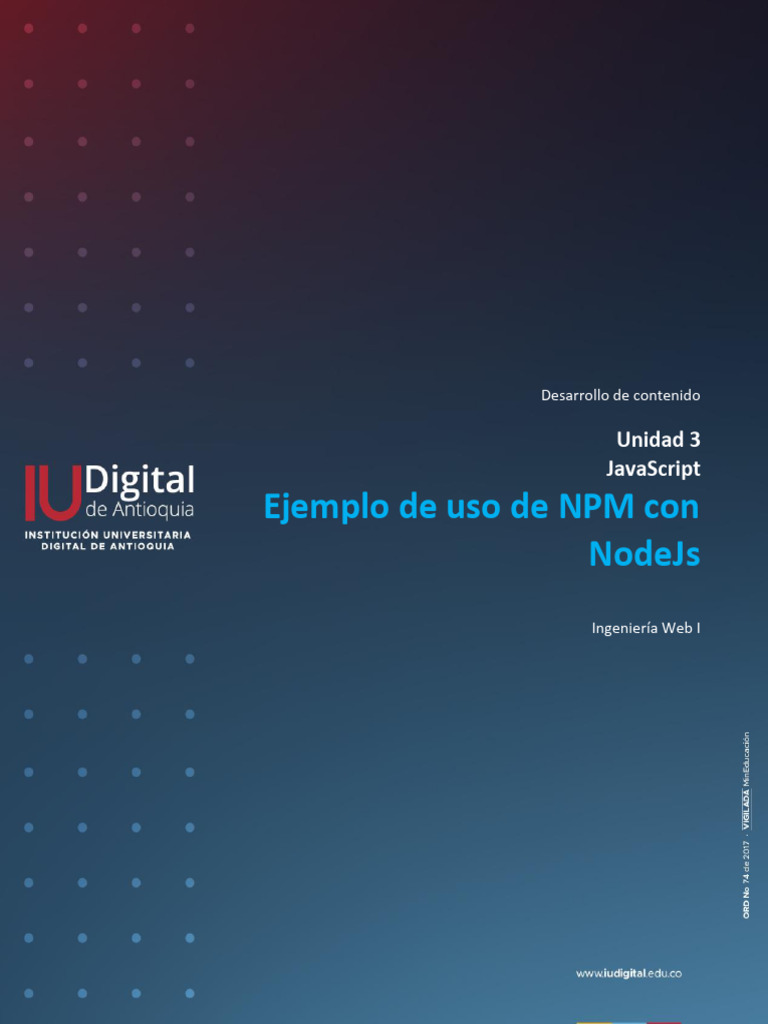 DG - PDF - ING - WEB - I - U3 - Ejemplo de Uso NPE Con NodeJs | PDF | Redes | Internet y web