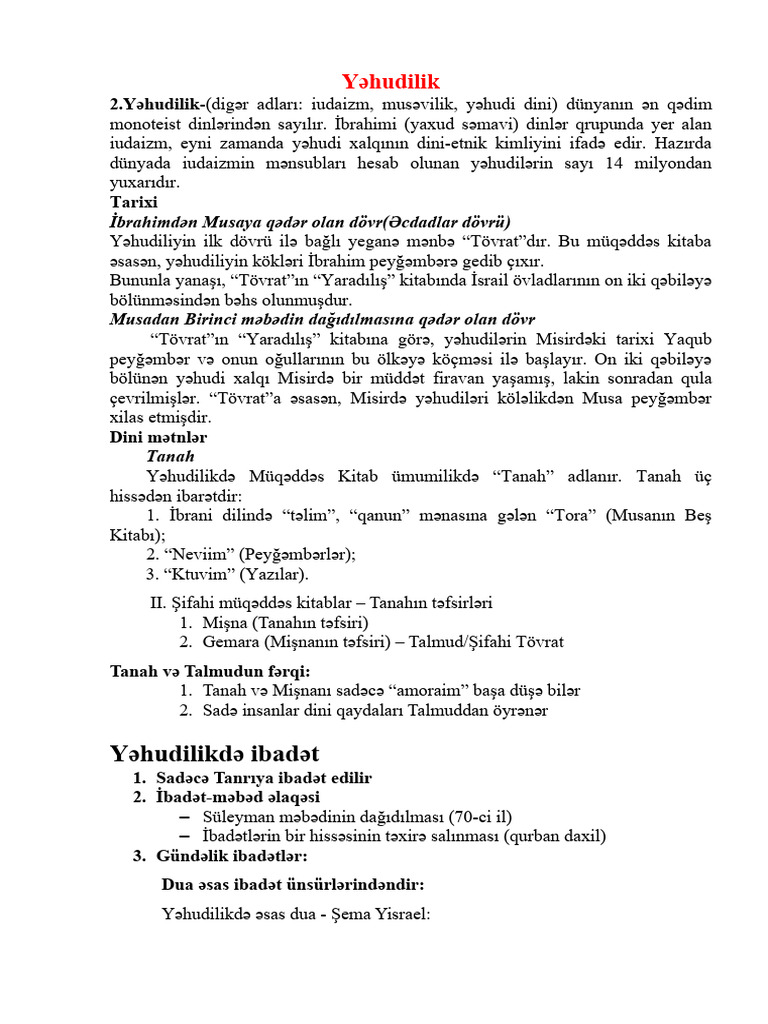 Yəhudilik | PDF
